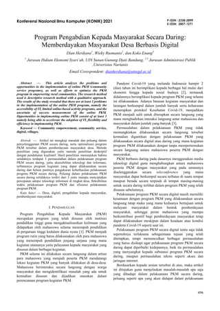 Program Pengabdian Kepada Masyarakat Secara Daring: Memberdayakan Masyarakat Desa Berbasis ...