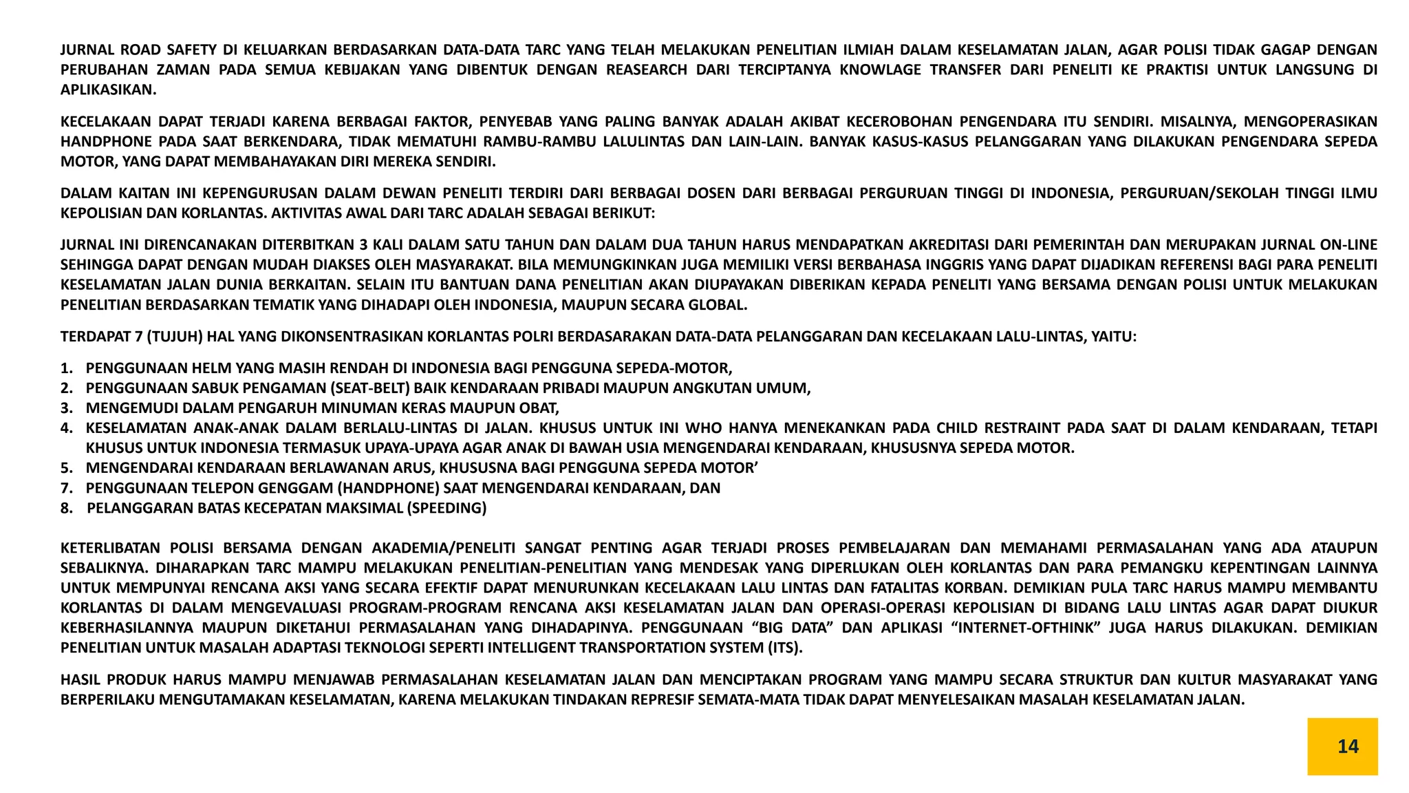 Program penting bagi road safety subdit audit dan inspeksi | PPTX