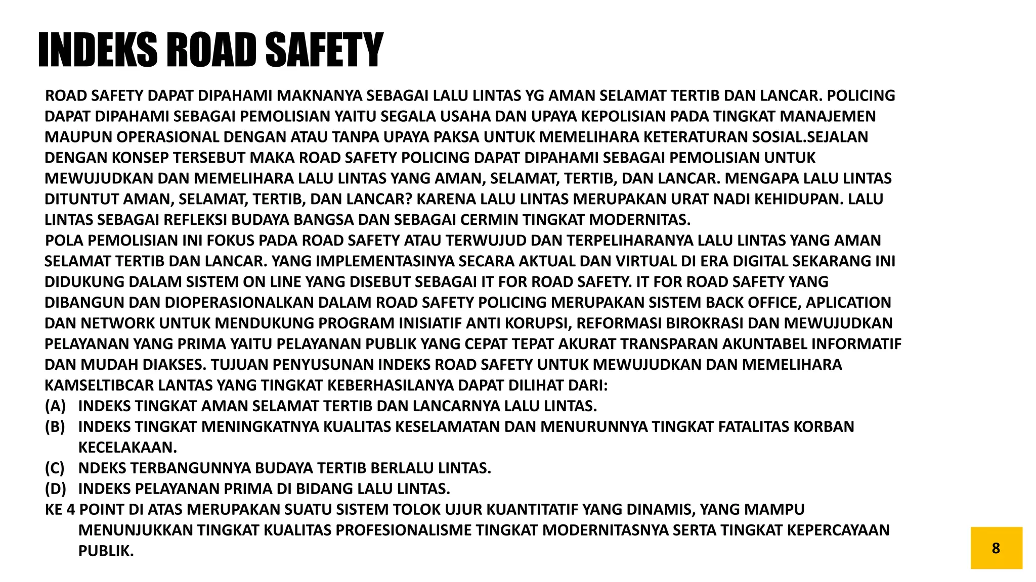 Program penting bagi road safety subdit audit dan inspeksi | PPTX