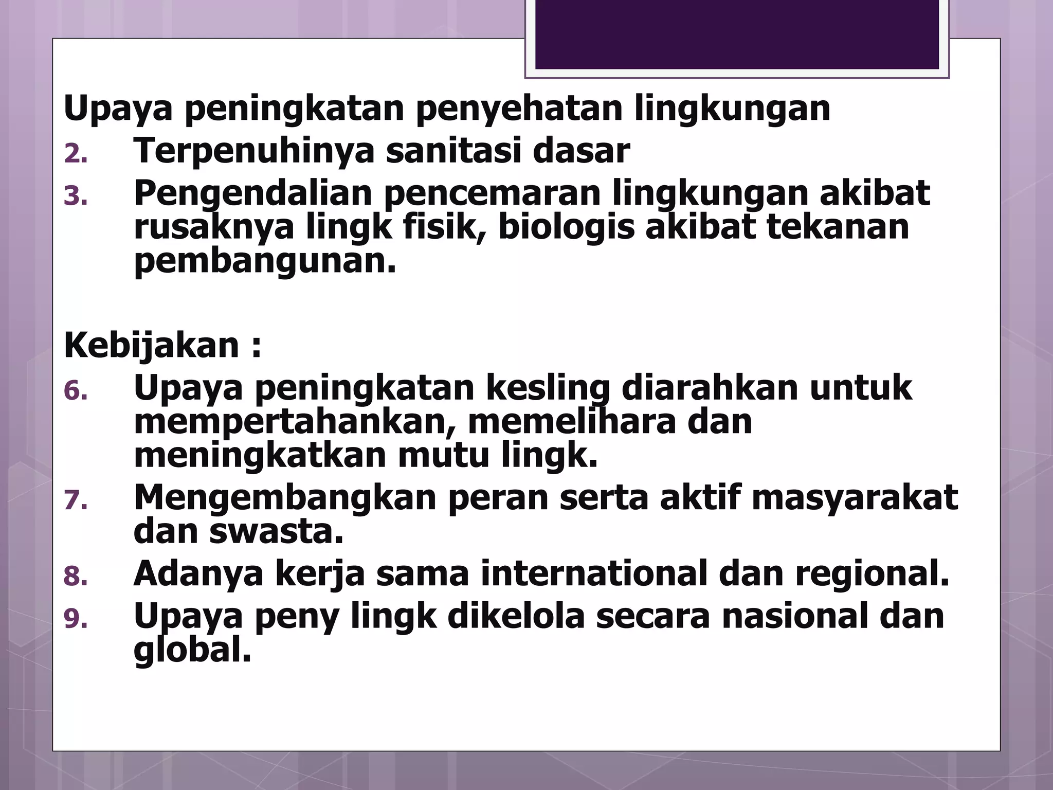 Program penyehatan lingkungan | PPT