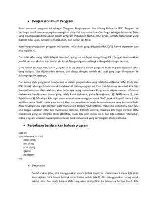 Program penyimpanan dan hitung IPK | PDF