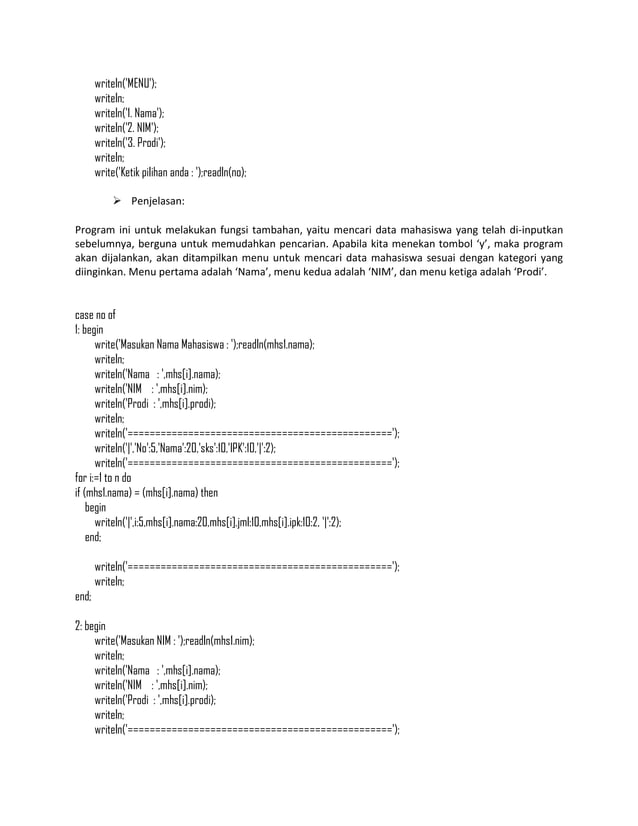 Program penyimpanan dan hitung IPK | PDF