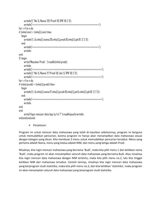 Program penyimpanan dan hitung IPK | PDF