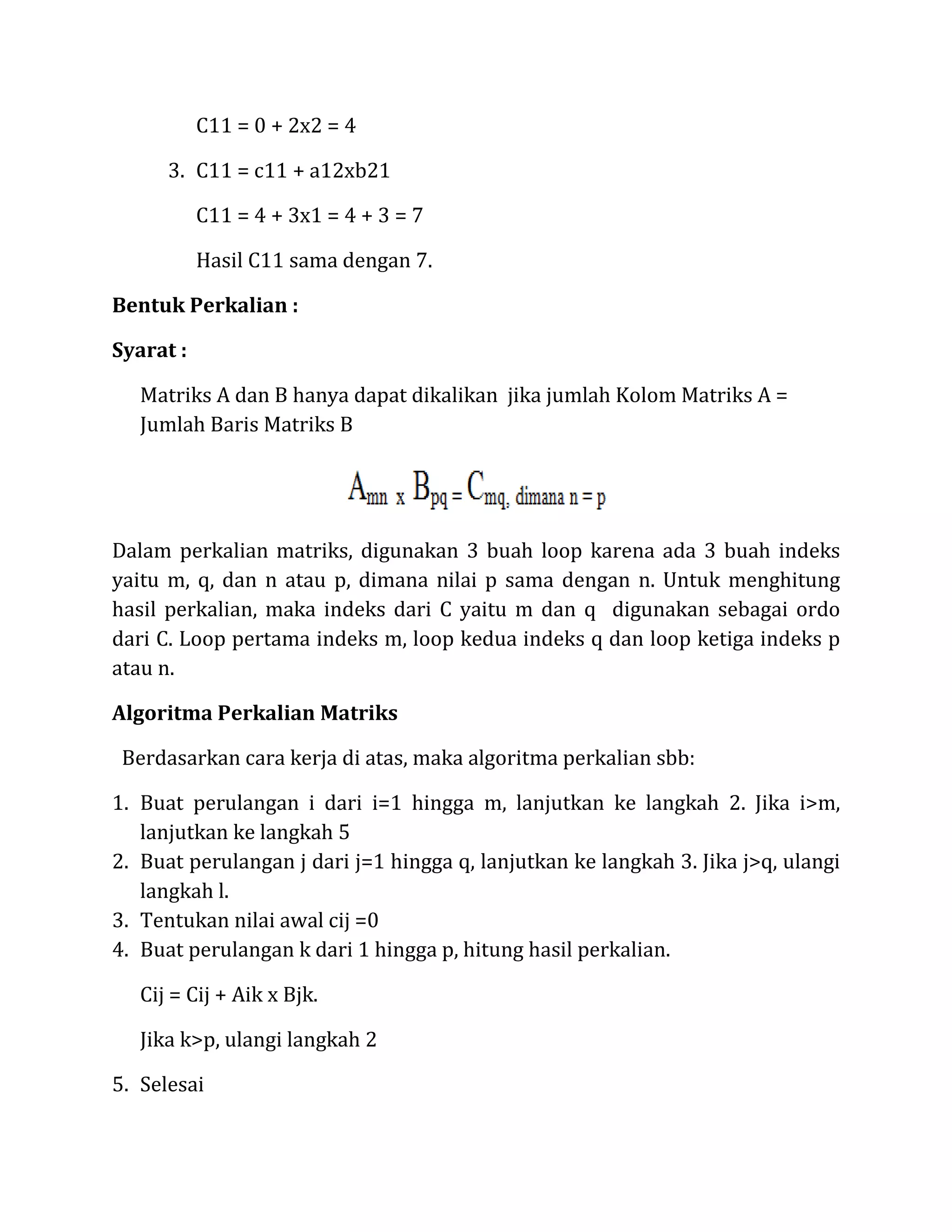 Program perkalian matriks | PDF
