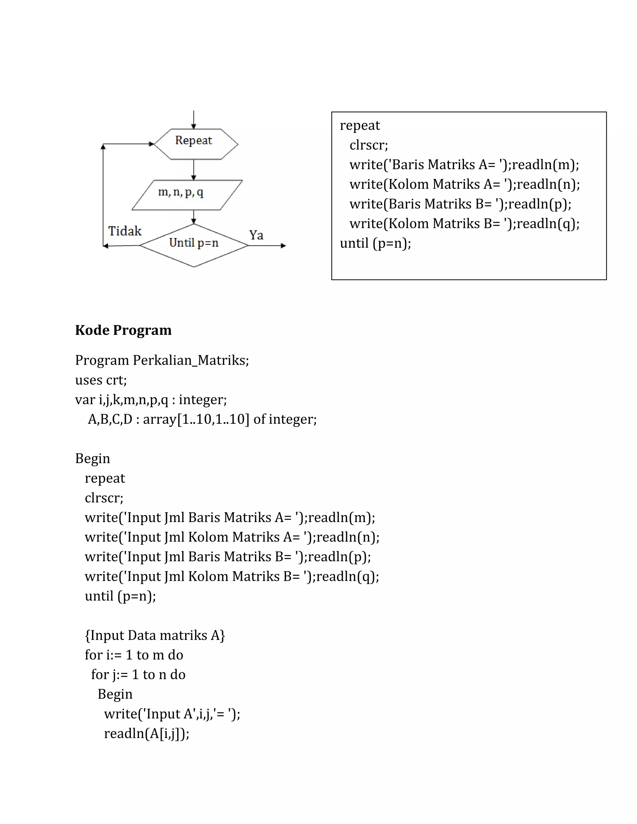 Program perkalian matriks | PDF