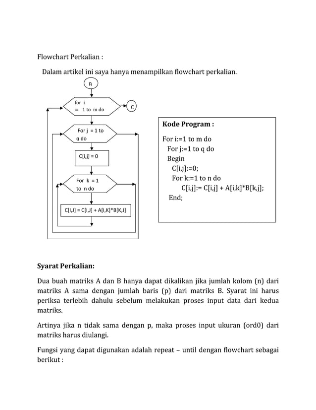 Program perkalian matriks | PDF