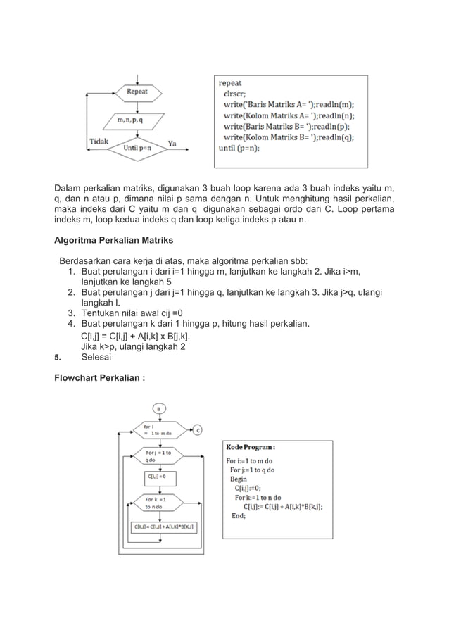 Program dan Flowchart Perkalian Matriks | PDF Program dan Flowchart Perkalian Matriks | PDF