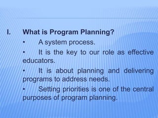 Program planning | PPTX