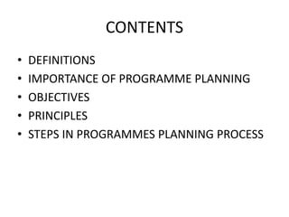 Program planning | PPTX | Business and Finance