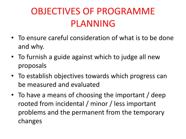 Program planning | PPTX | Business and Finance