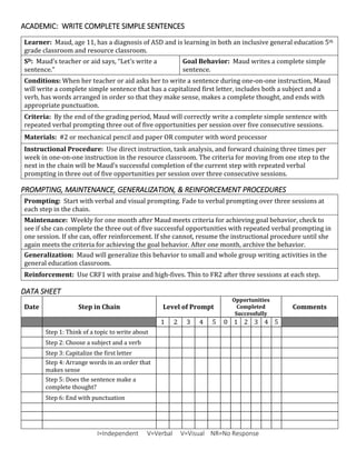 SPED 5327 Program Plan | PDF