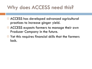 ACCESS Financial Literacy Program Proposal | PPT