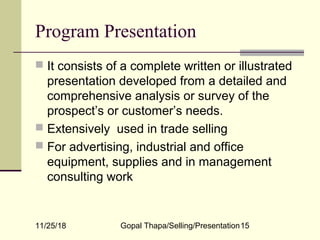 Program presentation | PPT | Sales | Business