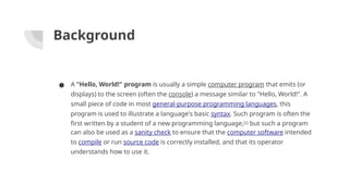"Hello, World!" program program Presentation 01.pptx