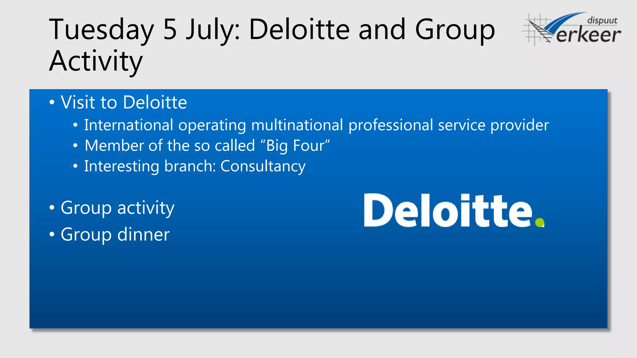 Program presentation study tour 2016 | PPTX