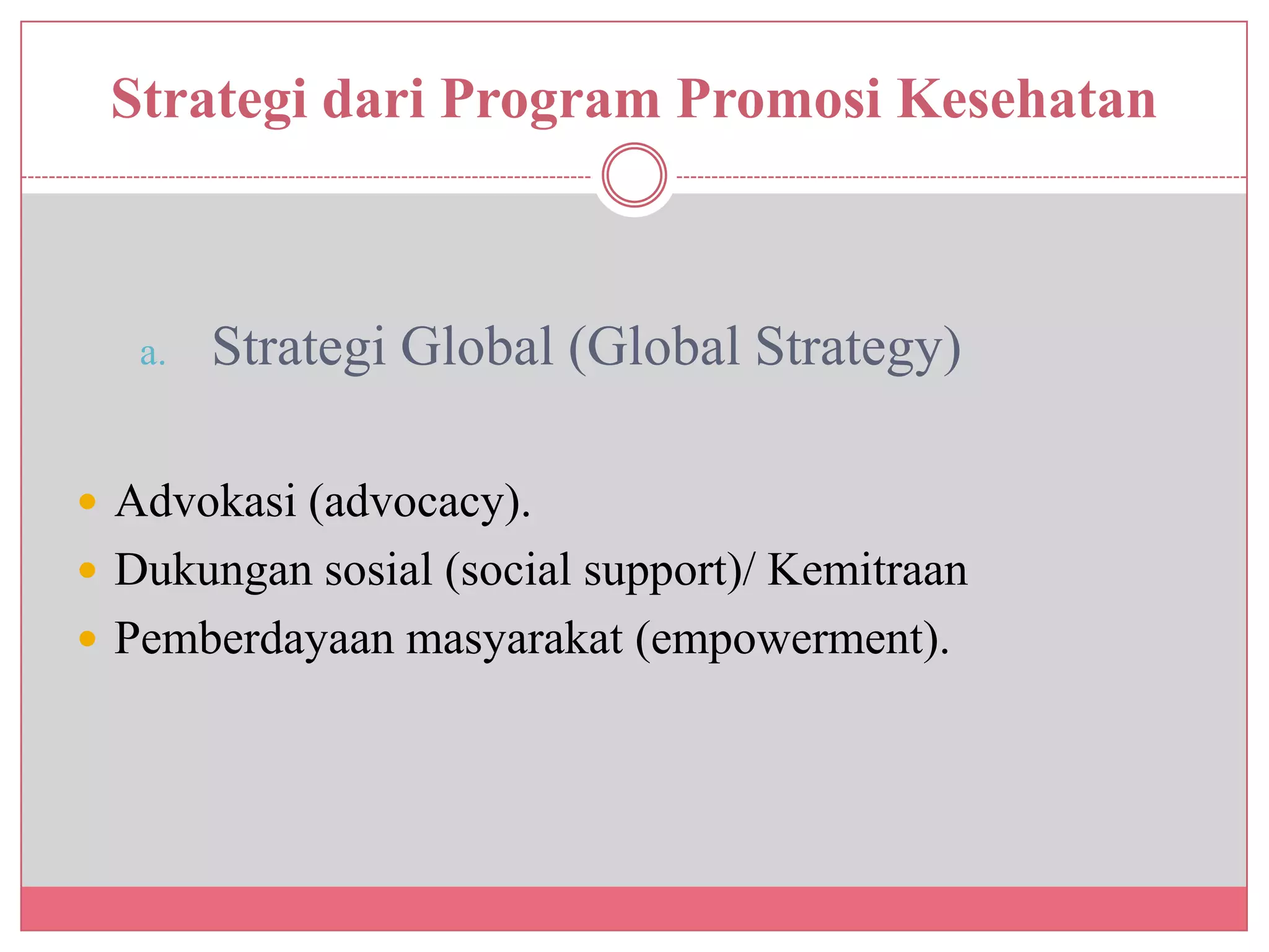Program promosi kesehatan di internasional | PPTX