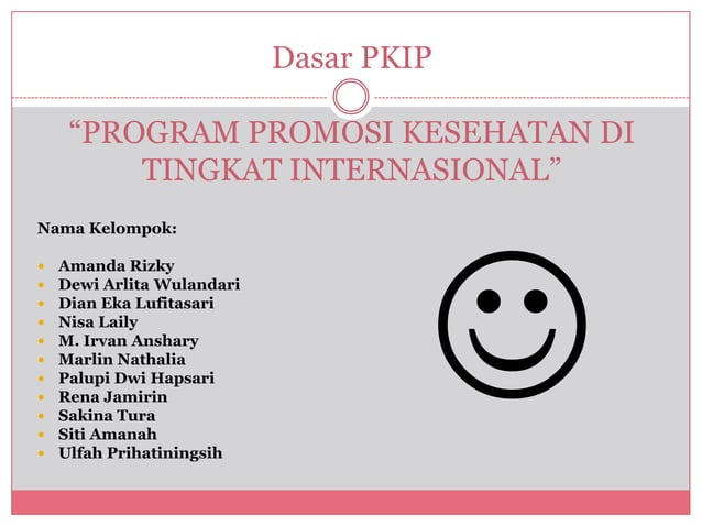 Program promosi kesehatan di internasional | PPTX