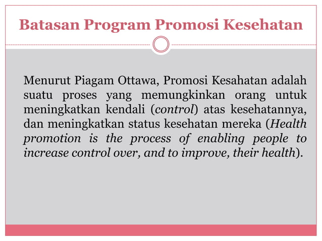 Program promosi kesehatan di internasional | PPTX