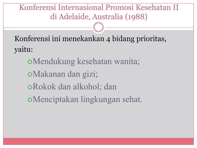 Program promosi kesehatan di internasional | PPTX