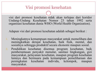 Program promosi kesehatan di internasional | PPTX