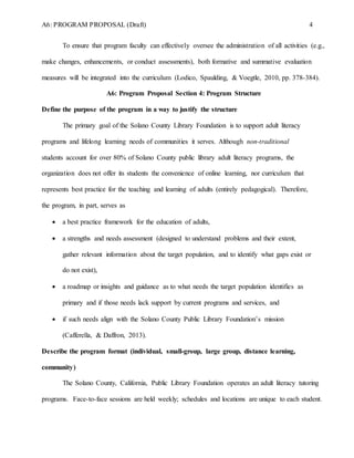 EDUC 8103-6: A6: Program Proposal Section 3: Transfer of Learning | DOCX