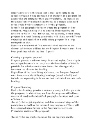 Program ProposalThe final assignment in this course is a written P.docx ...