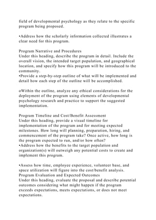 Program ProposalThe final assignment in this course is a written P.docx ...