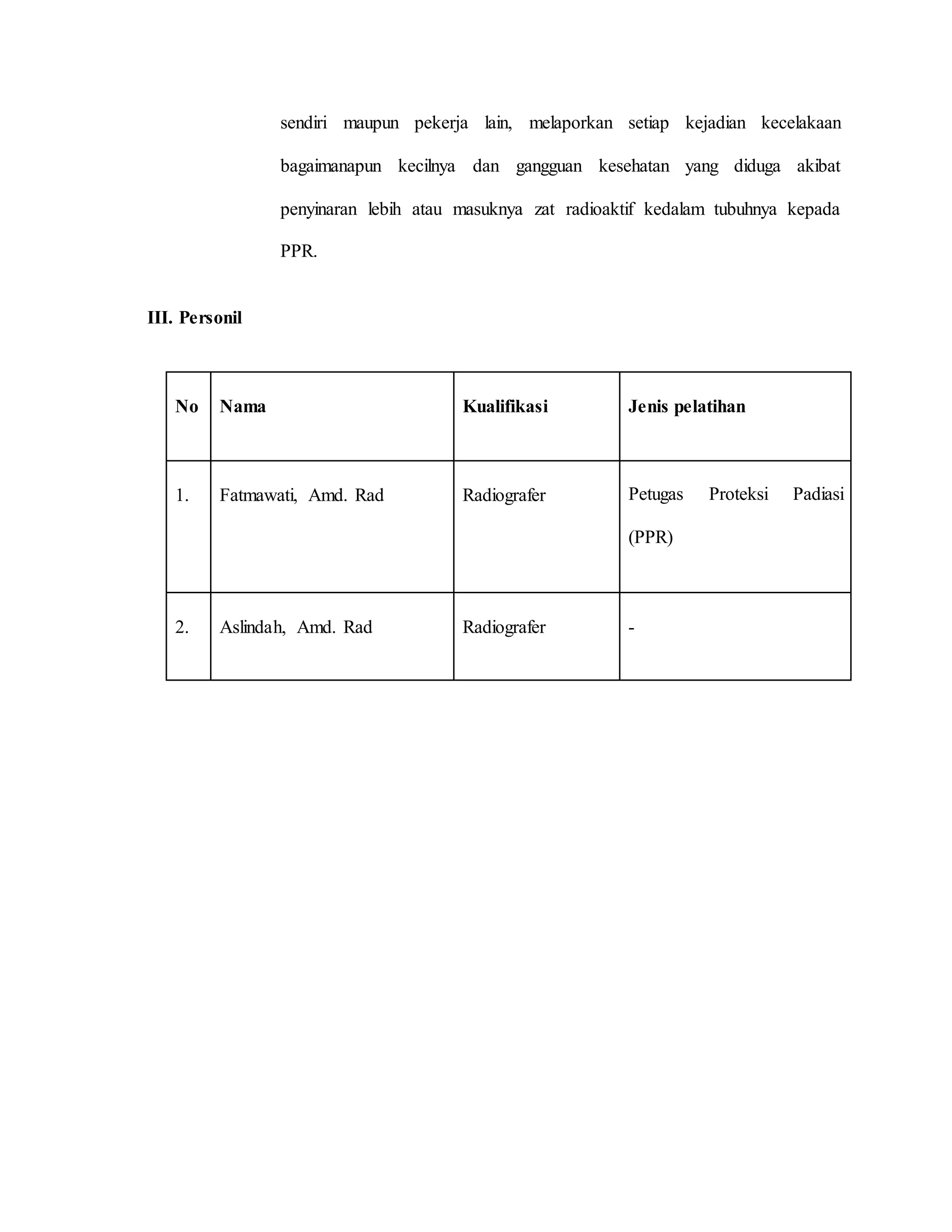Program proteksi baru rs. hafsah | DOCX