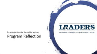 Program Reflection Presentation | PPT