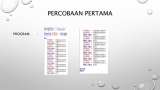 Program running led menggunakan mikrokontorler atmega16 | PPTX | Technology & Computing