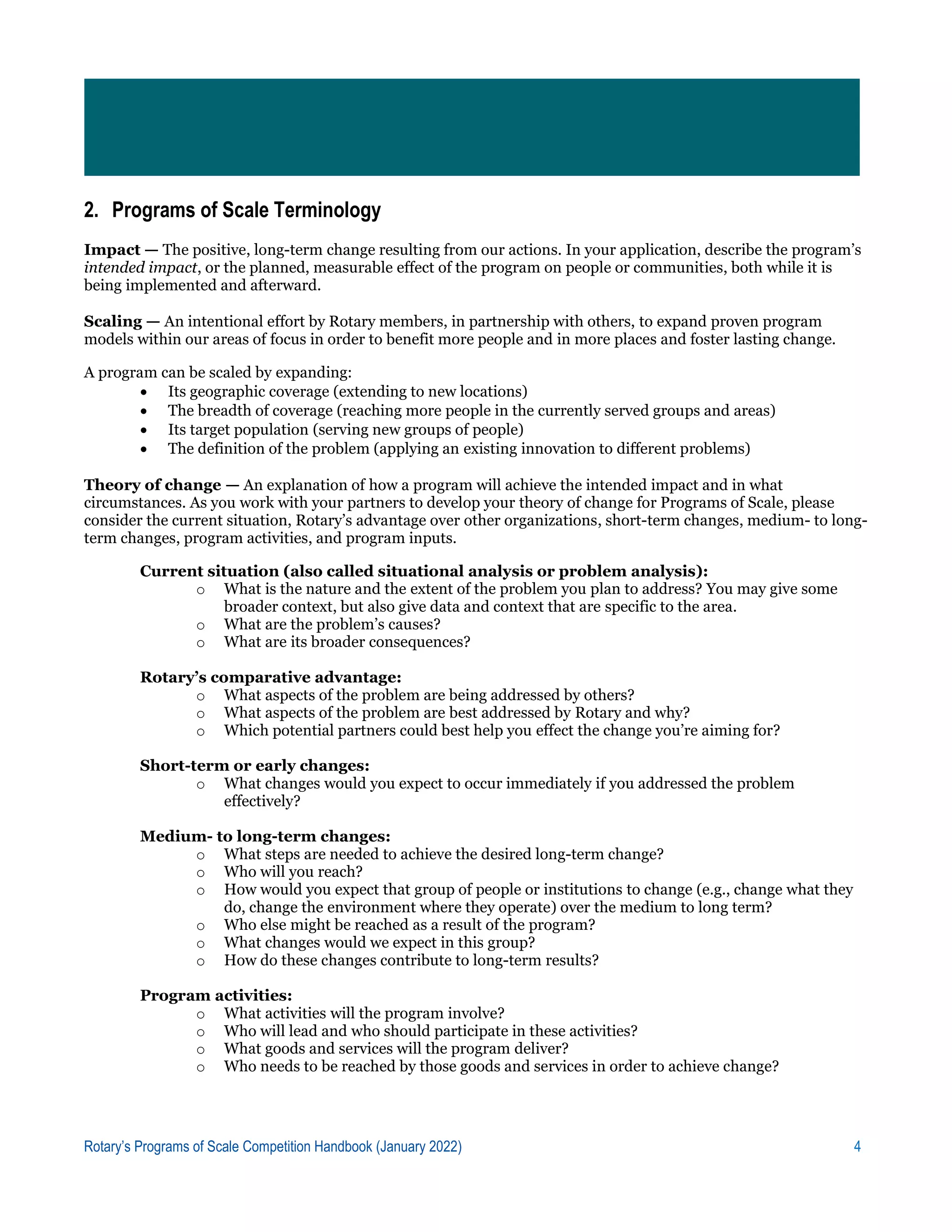 Programs of Scale Handout | PDF