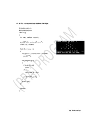 C Language Programs | DOCX