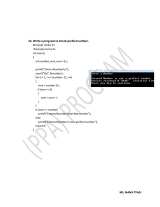 C Language Programs | DOCX