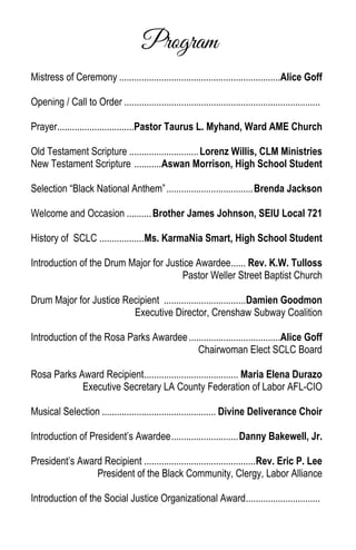 Program SCLC Board Installation 2013 | PDF