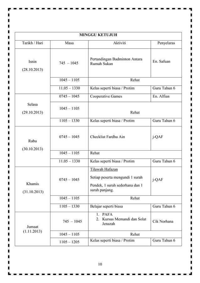Program Selepas UPSR 2013 | PDF