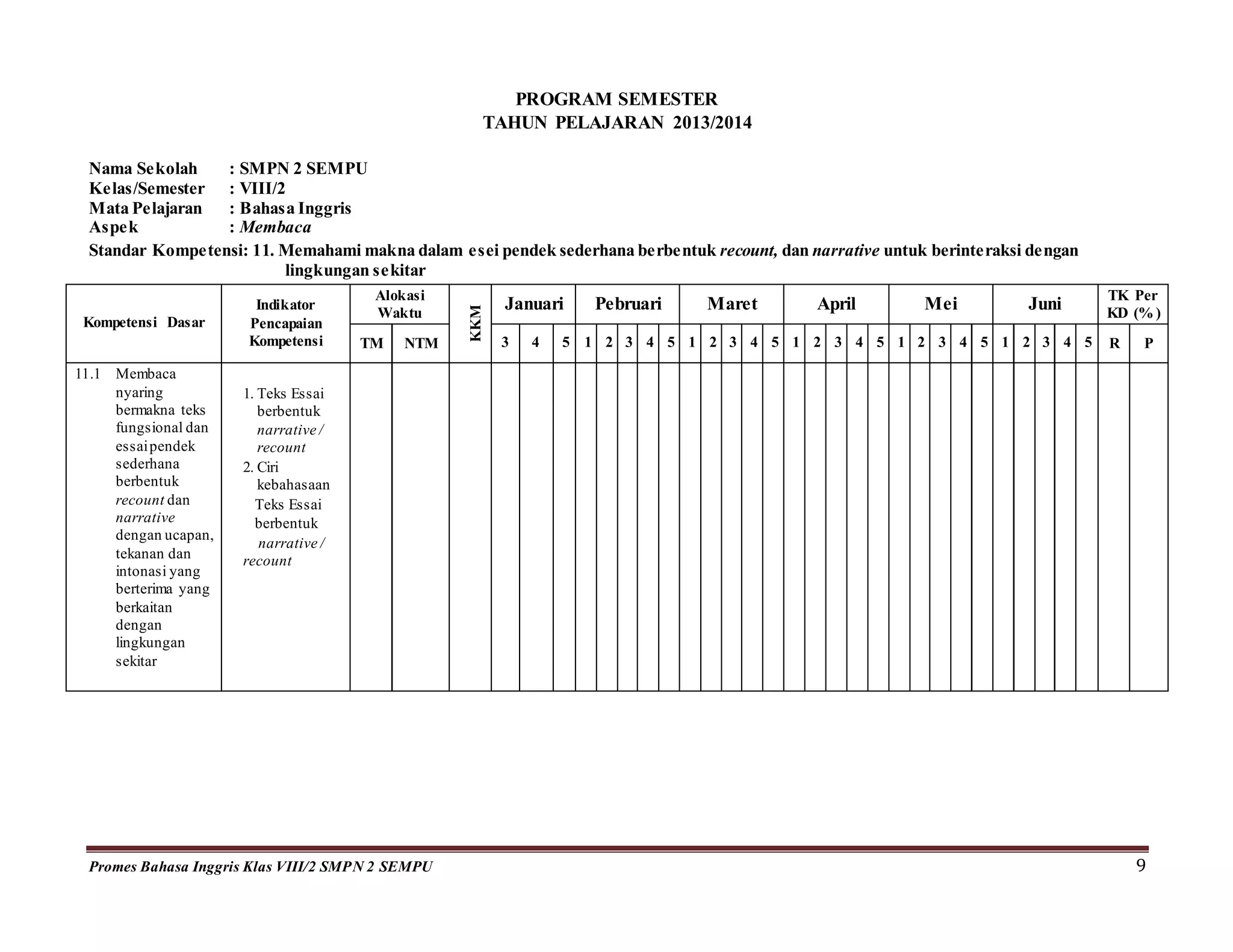 Program semester | DOCX