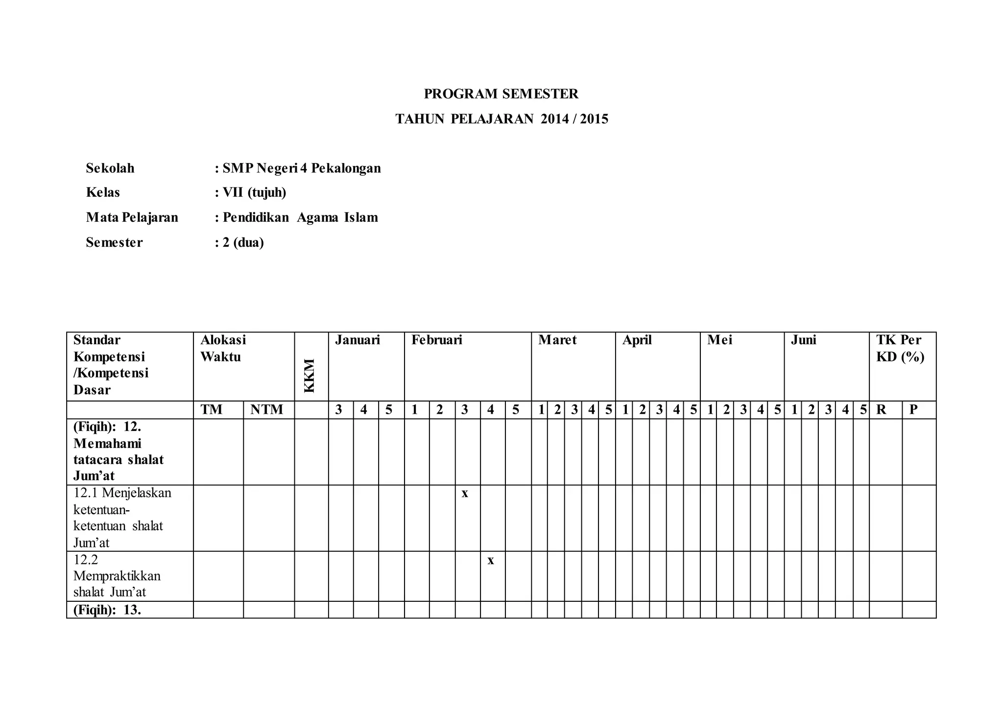 Program semester | DOCX