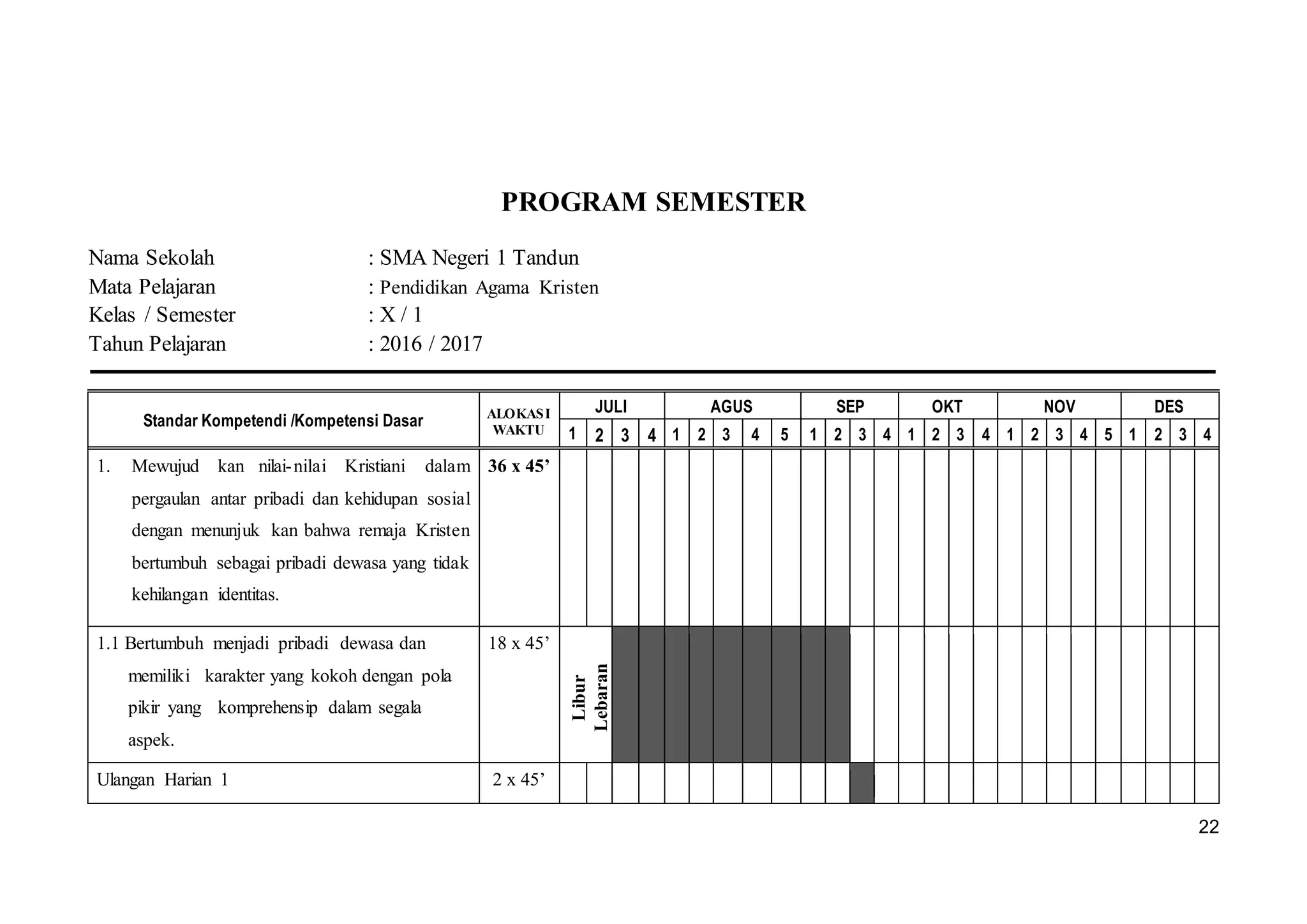 Program semester | DOCX