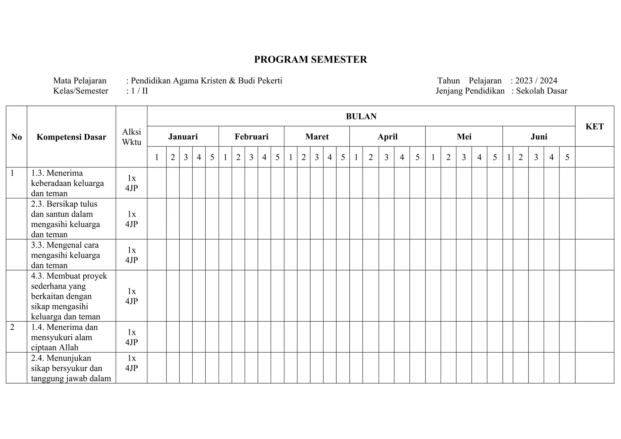 program tahunan dan program semester dan | DOCX