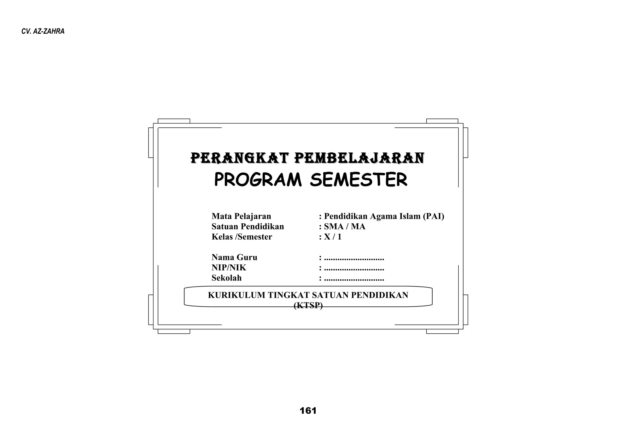 Program semester pai | PPT