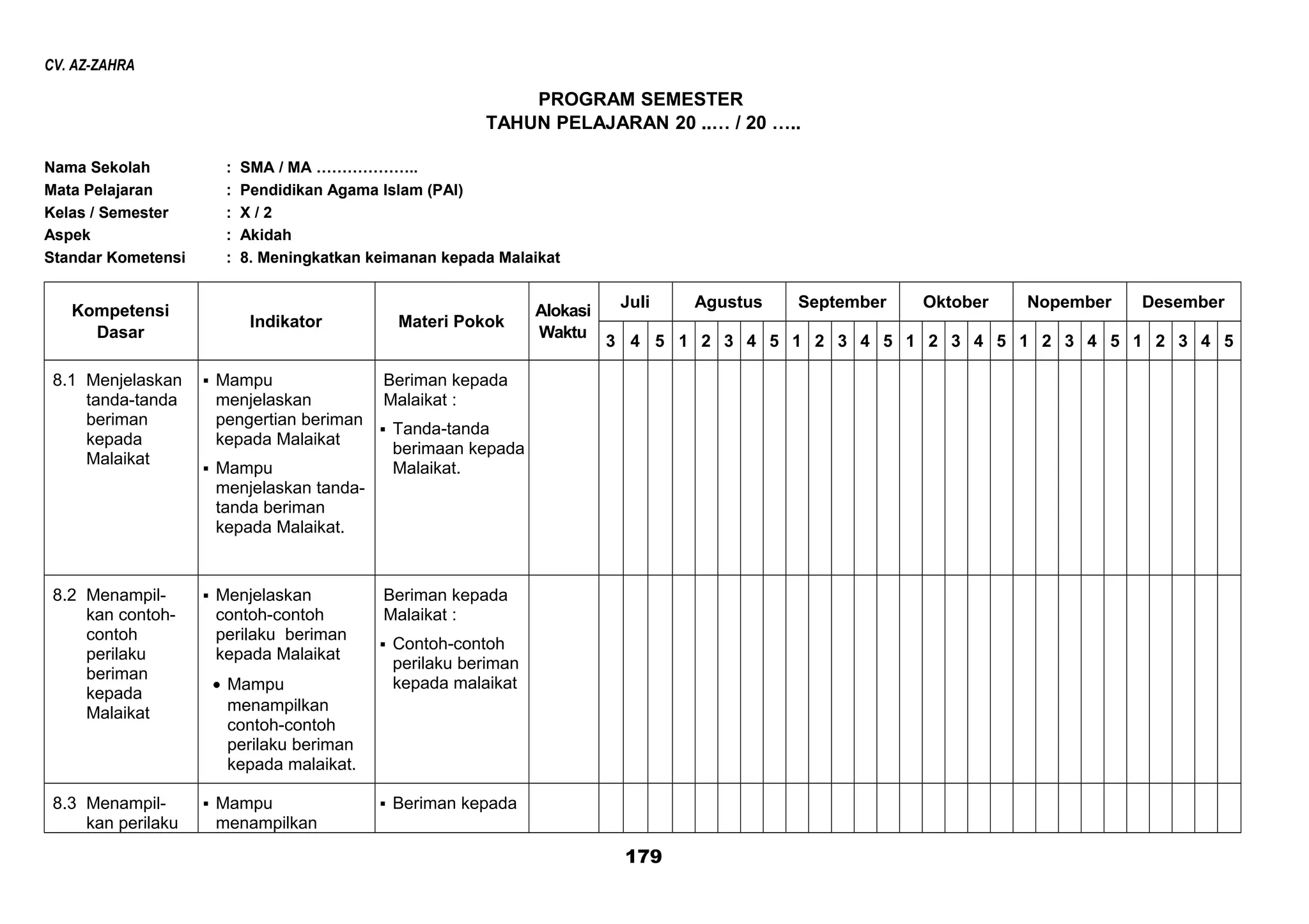 Program semester pai | DOC