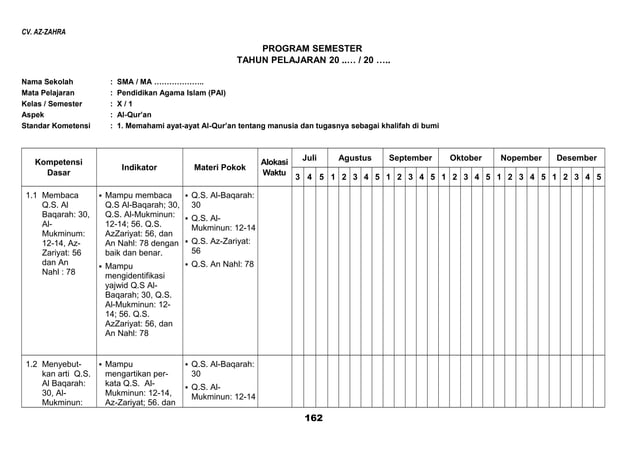 Program semester pai | DOC