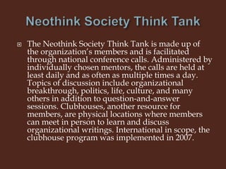 Programs for Members of the Neothink Society | PPTX