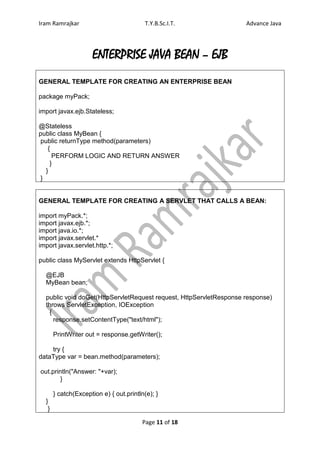 Advance Java Programs skeleton | DOCX