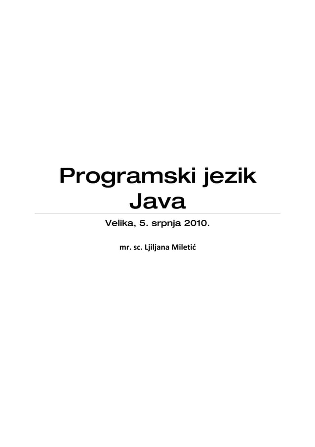 Programski jezik java | PDF