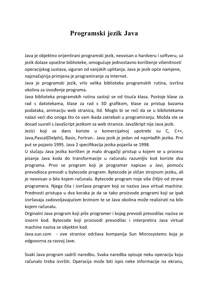 Programski Jezik Java