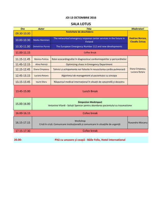 Program conferinta 2016 | PDF