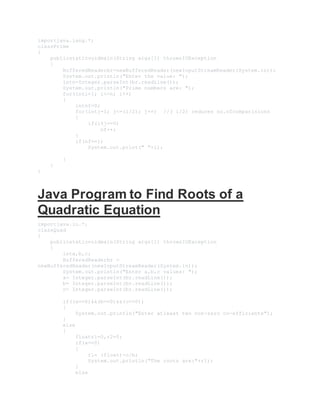 Programs of java | DOCX