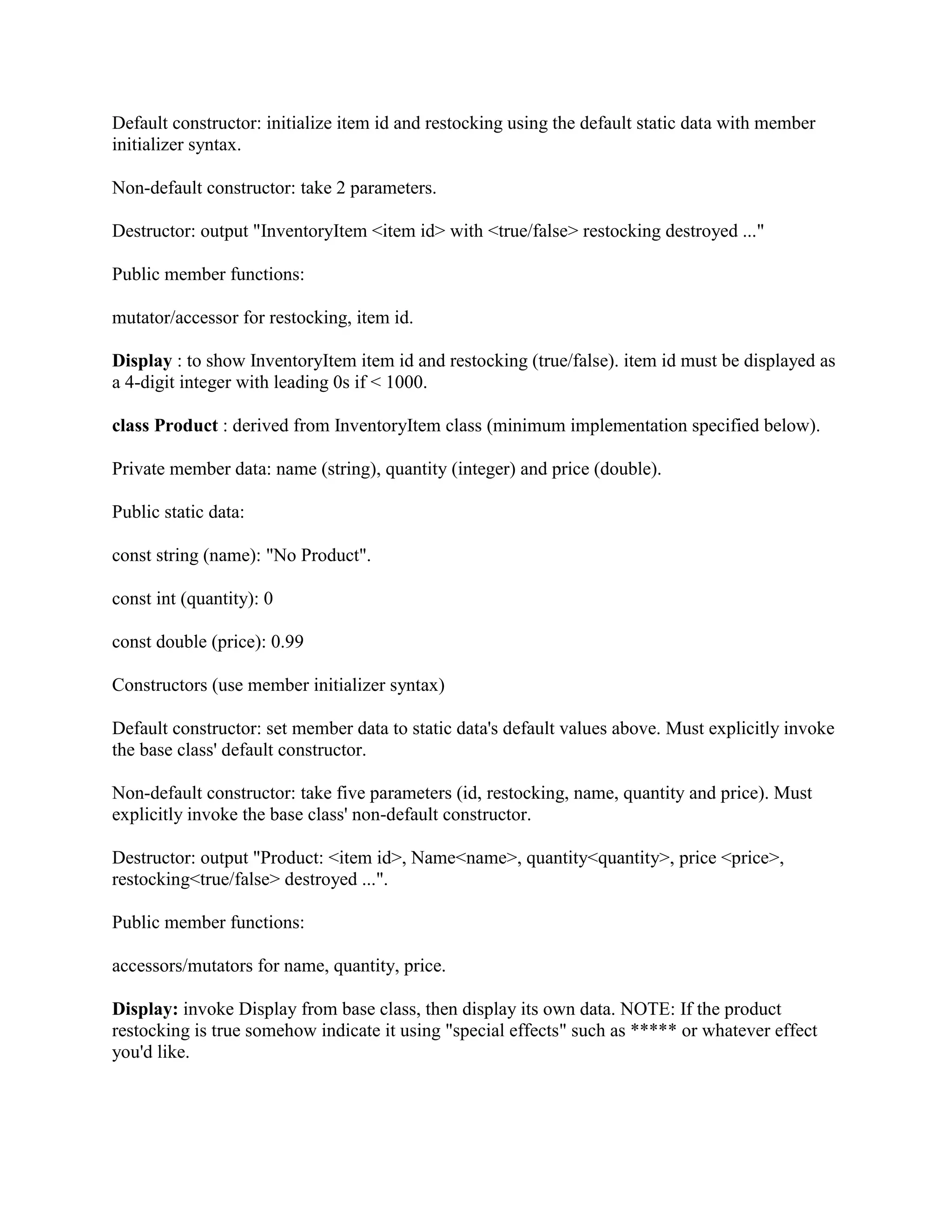 Program Specifications Develop an inventory management system for an e.docx