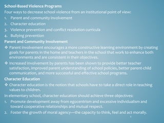 Programs to Treat and Prevent School Violence | PPTX | Parenting ...